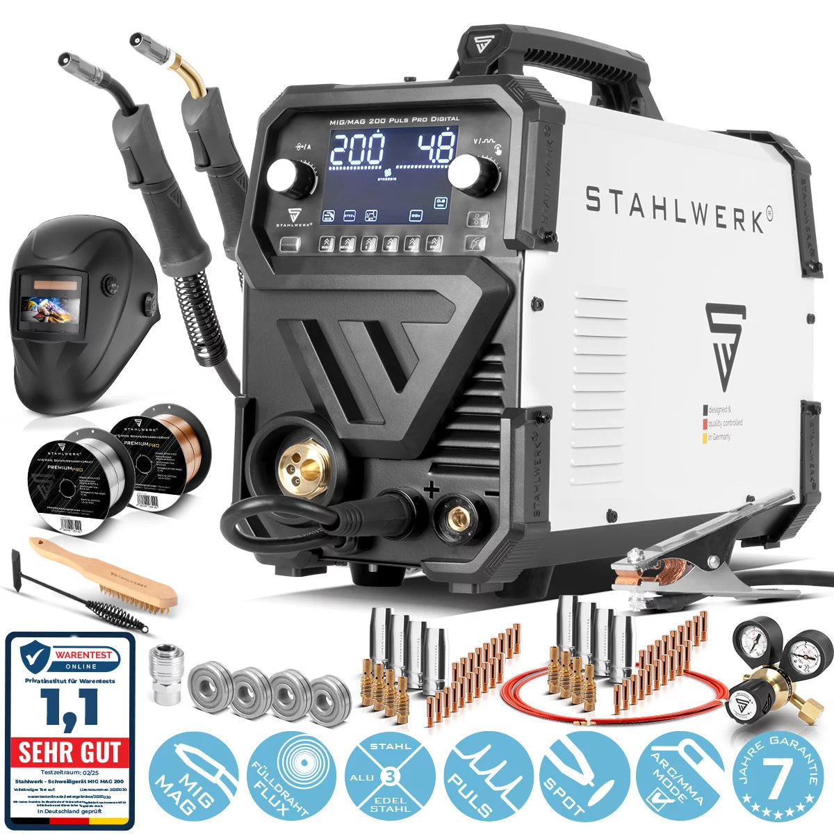 Stahlwerk MIG MAG 200 Spot Puls Pro Digital Full Equipment Protection