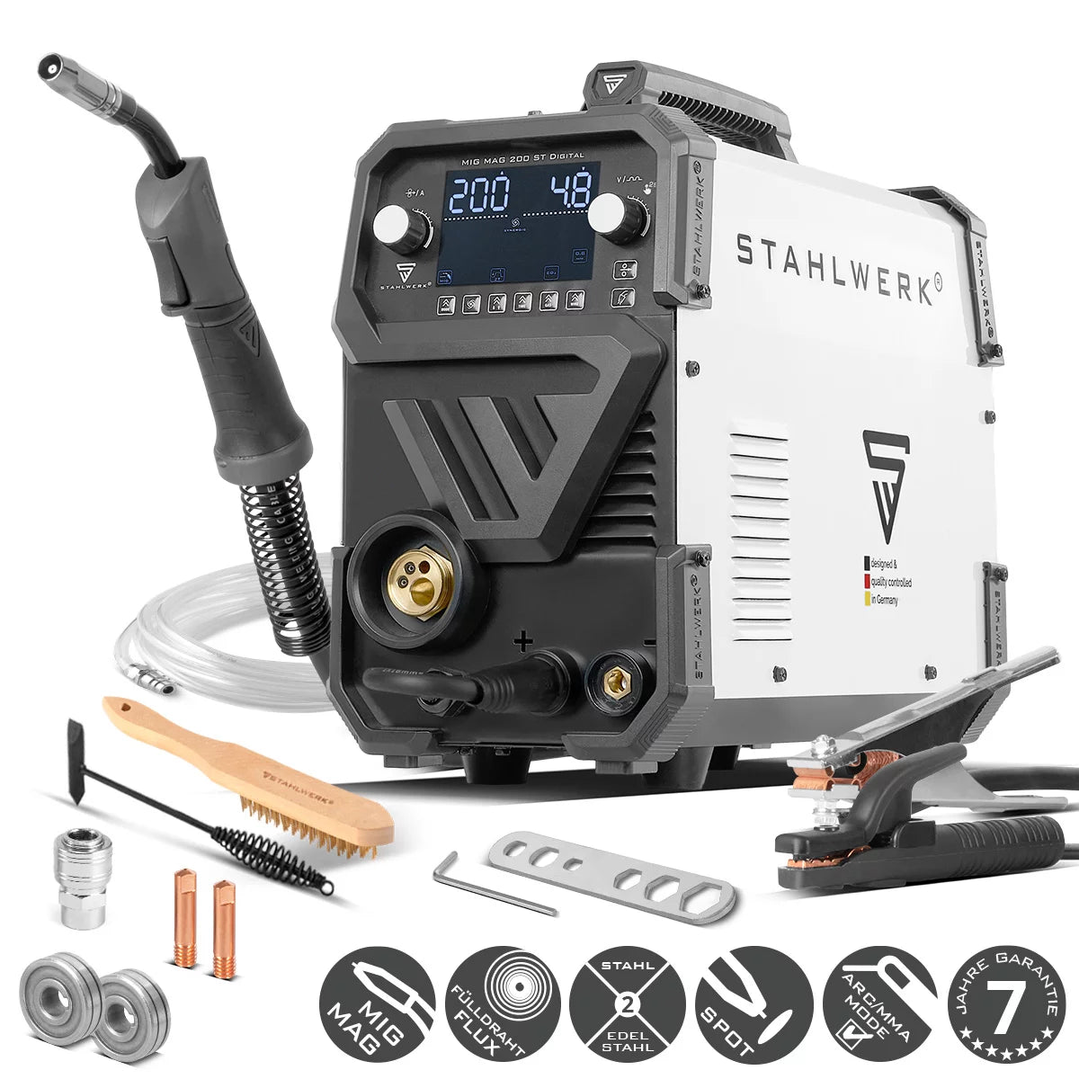 STAHLWERK welding machine MIG MAG 200 ST digital inert gas welding mac