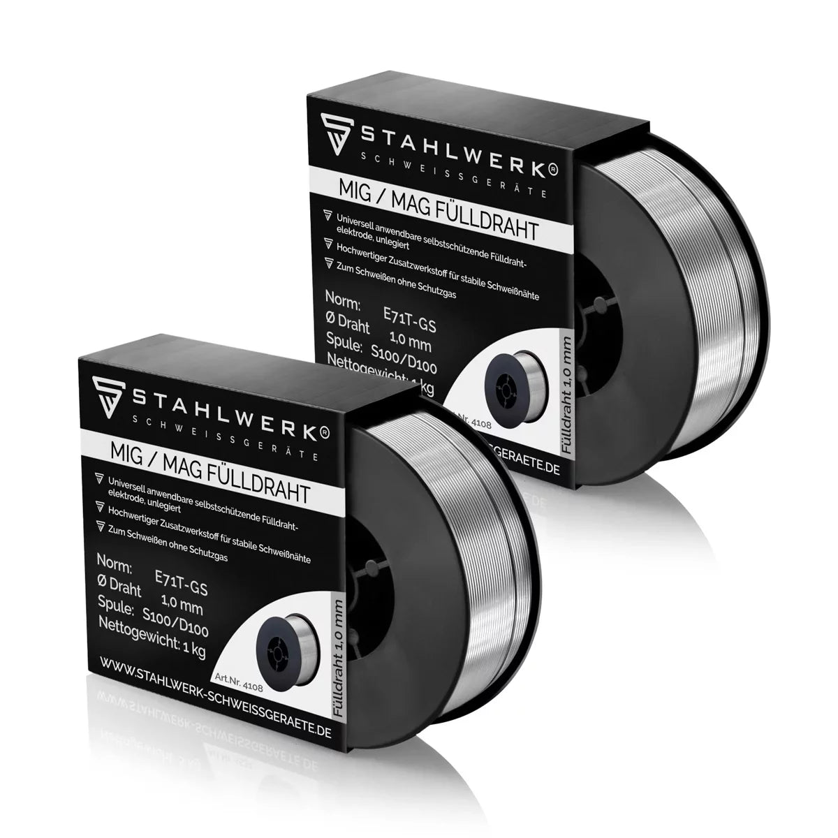 Steel mill 2 x welding wire Mig Mag Fill wire E71T-GS 1.0 mm S100/D100