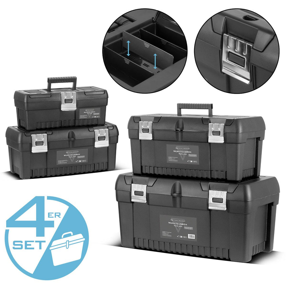 Stahlwerk Toolbox Set with 4 empty tool boxes | Tool box | Tool case