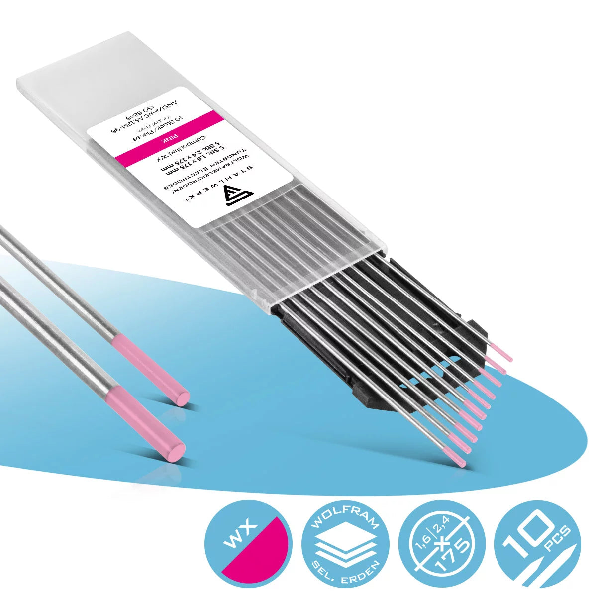 STAHLWERK Wolframelektroden / Schweißelektroden WX Pink 1,6 + 2,4 mm j