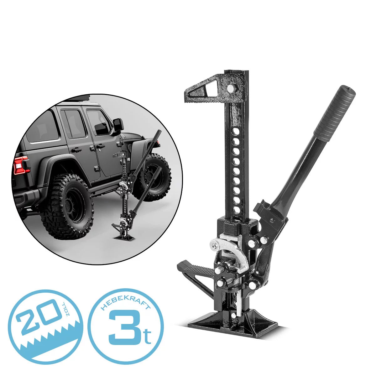 Steelwork rack lifter 20 "with 3 t load capacity and 13-33 cm lifting