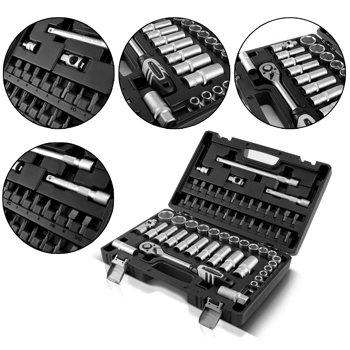 Steelworks 60-part professional ratchet box with 1/2 inch switching cr
