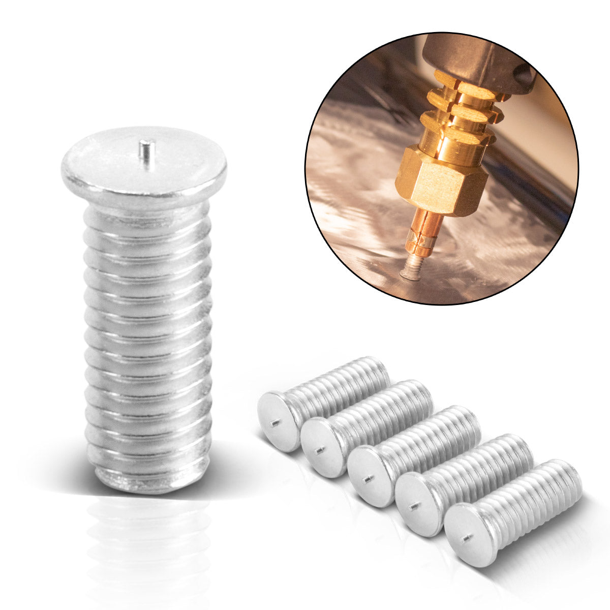 Steelworks aluminum welding bolts M6 thread 100 set, smart repair acce