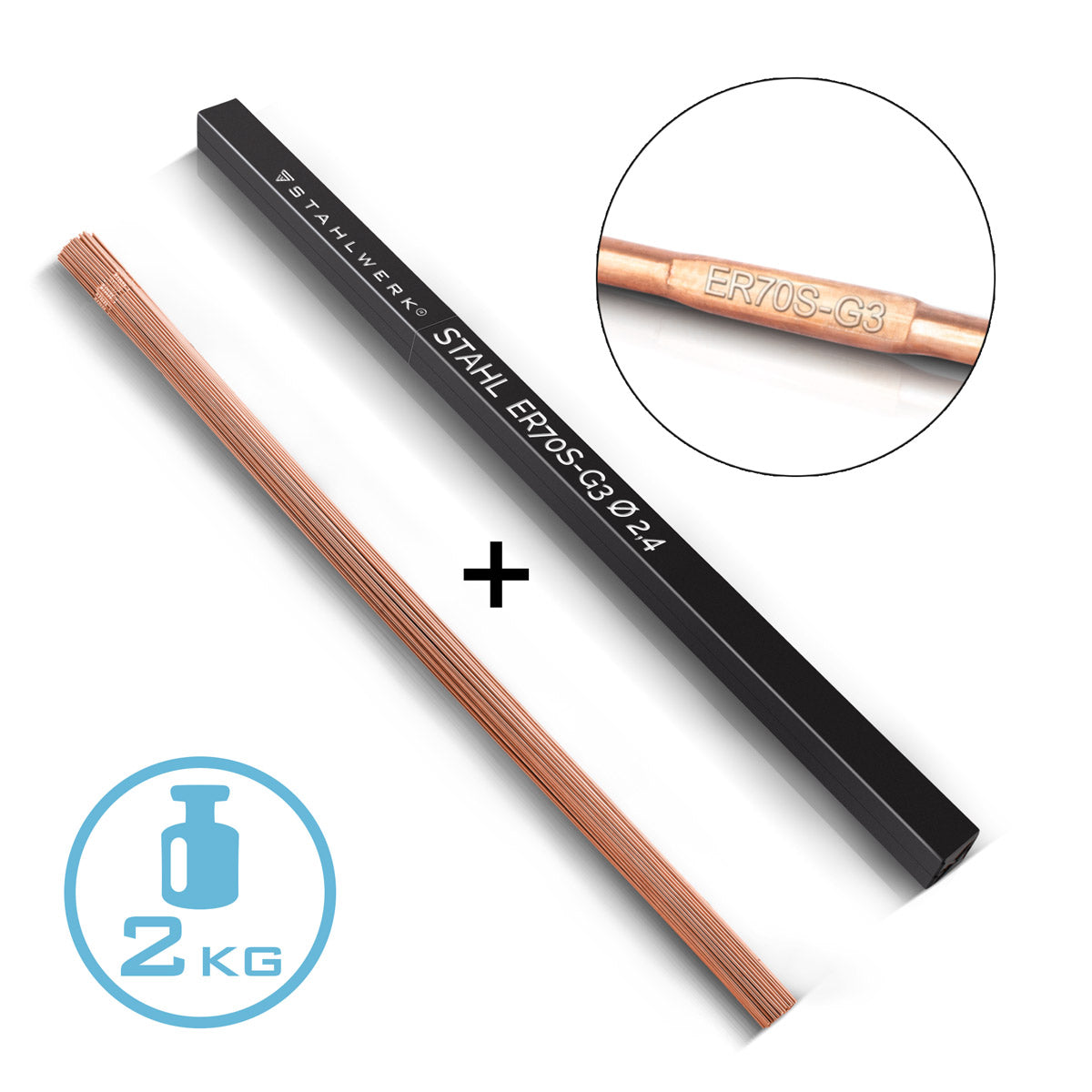 Steelworks WIG welding sticks ER70S-G3 Steel / Ø 2.4 x 500 mm / 2 kg